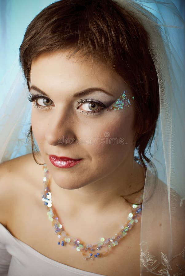 Beautiful bride stock image. Image of blue, relaxed, bride - 18173177