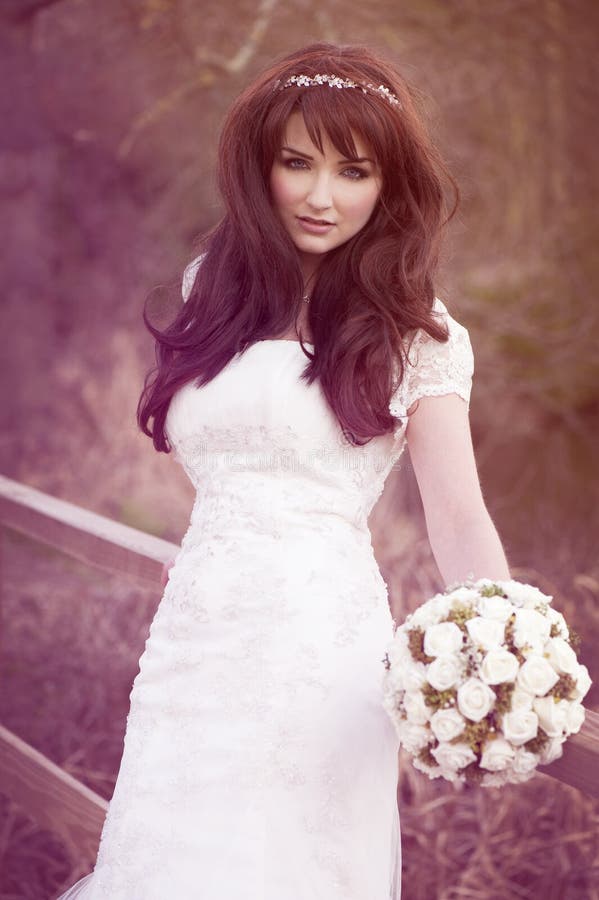 Beautiful bride stock photo. Image of brunette, gorgeous - 23787748