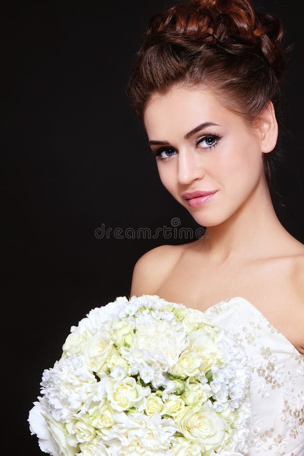 Beautiful bride stock image. Image of fresh, studio, portrait - 7084115