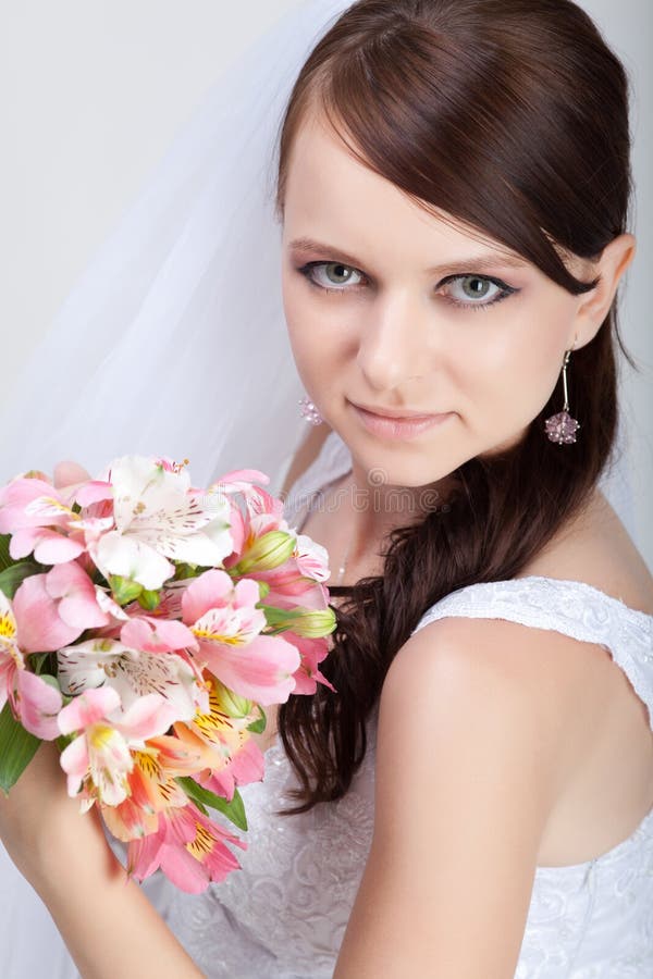 Beautiful bride stock photo. Image of beauty, flower - 25640054