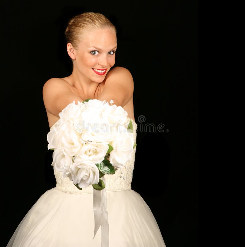 Bride looking down stock image. Image of high, pearl - 11377555