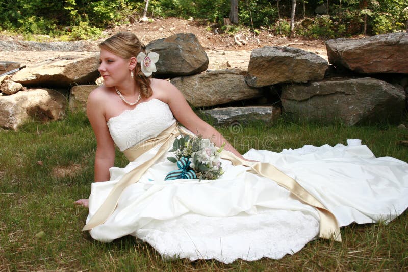 Beautiful bride stock image. Image of young, woman, dress - 3092987