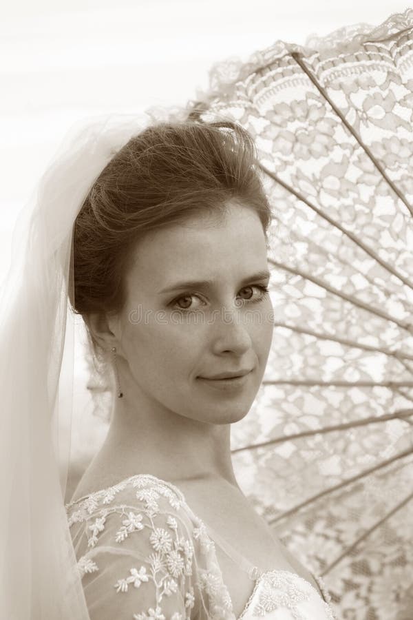 Beautiful bride stock image. Image of retro, bridal, smile - 3317923