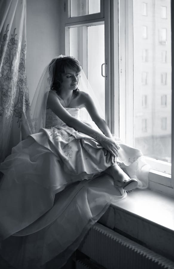 Beautiful bride stock photo. Image of dress, bride, window - 6729226