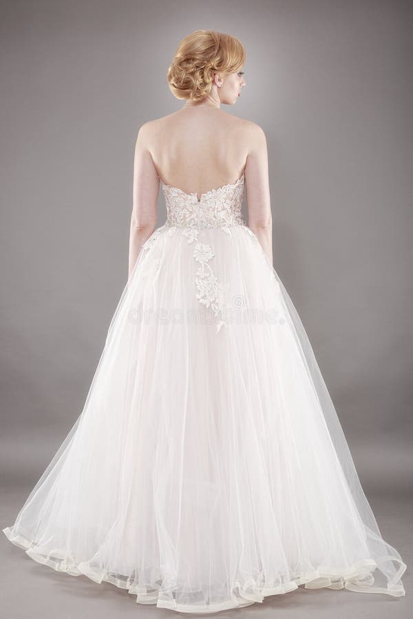 Beautiful Bride and Beautiful Wedding Dress Stock Photo - Image of lady ...