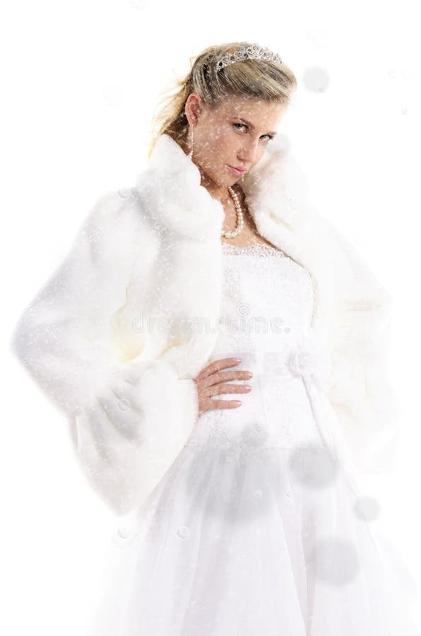 Bride on the snow stock image. Image of river, tree, smile - 37891841