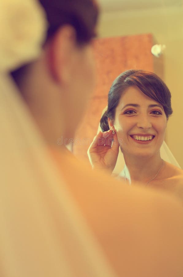 Beautiful Bride Getting Ready for Wedding Stock Image - Image of veil ...