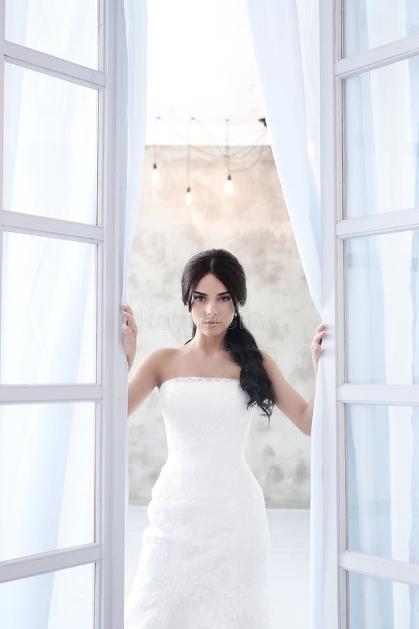 Beautiful bride stock photo. Image of lovely, interior - 73181194