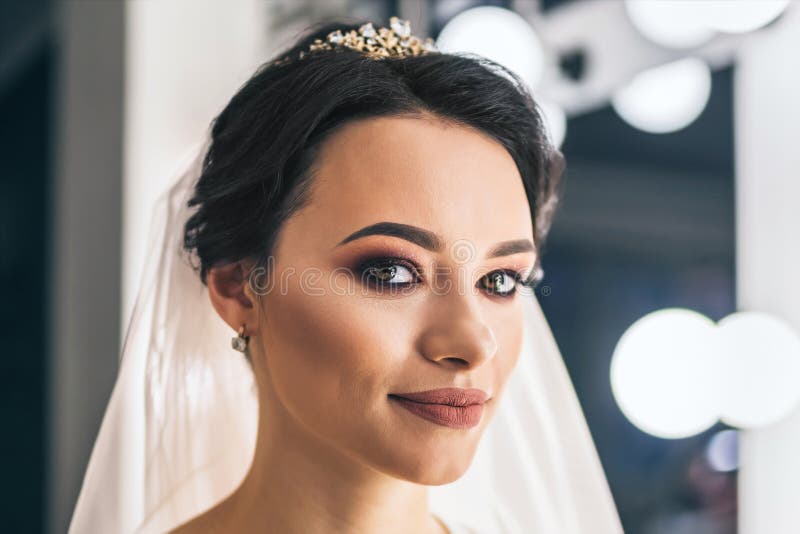 Pretty Bride on Makeup before Wediing Stock Image - Image of female ...