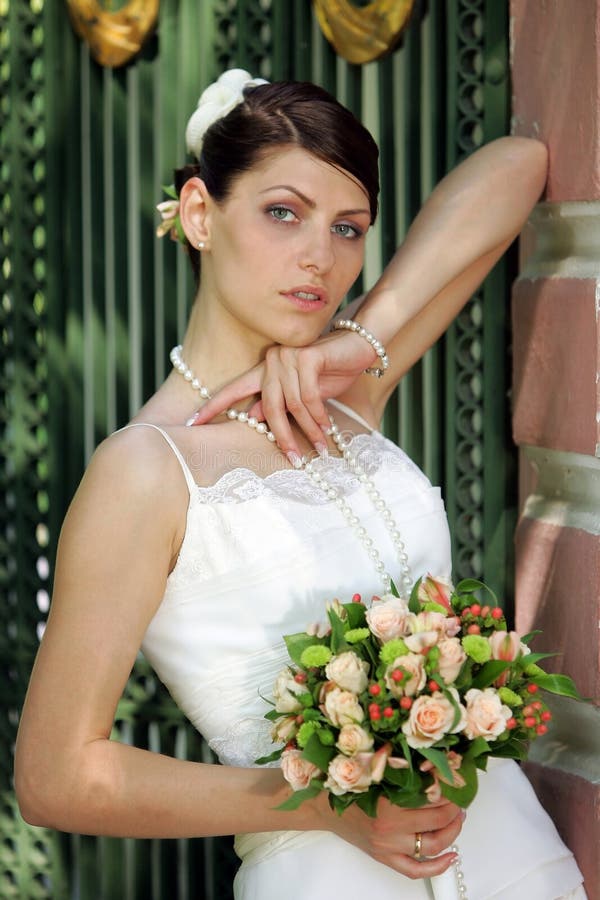 Beautiful Bride Portrait stock photo. Image of smelling - 4086052