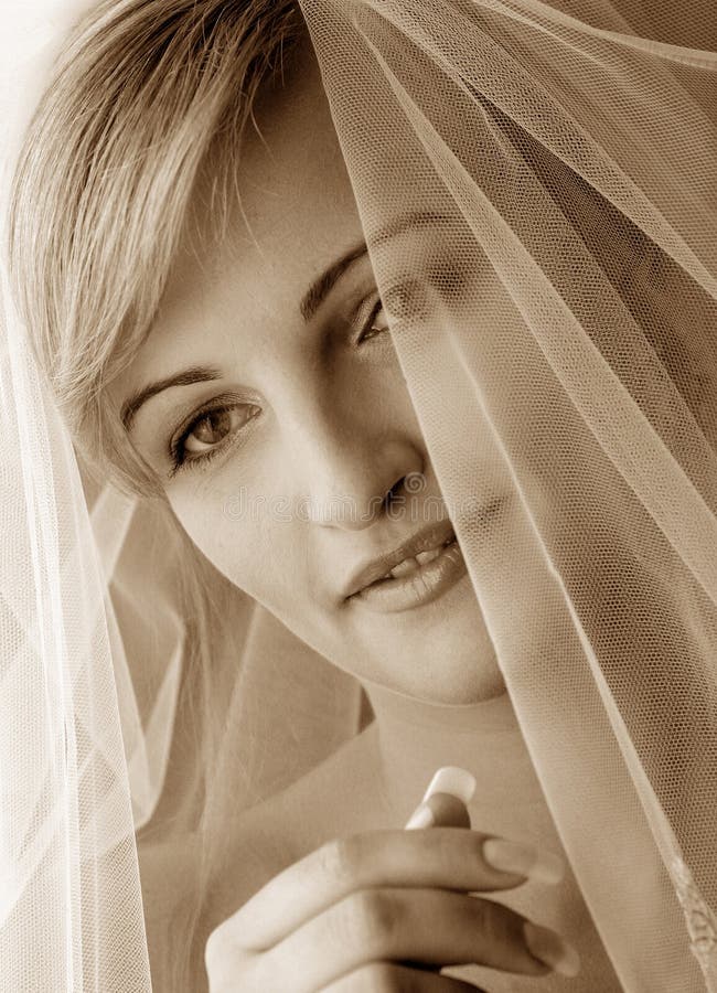Sepia bride stock photo. Image of lashes, romance, ceremony - 1172634