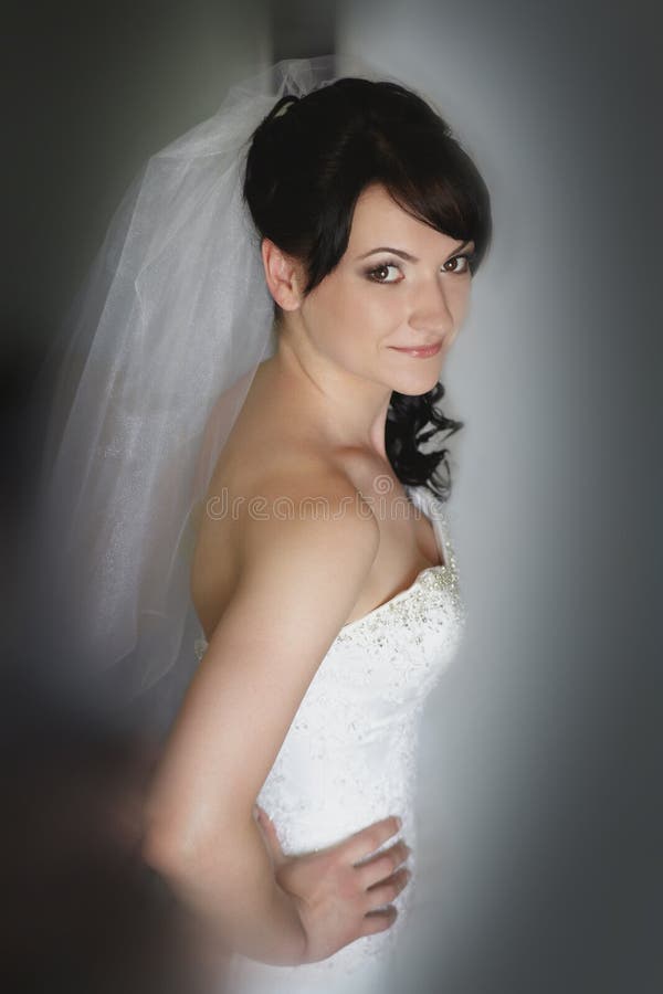 Beautiful Bride Posing for the Camera in the Studio Stock Photo - Image ...