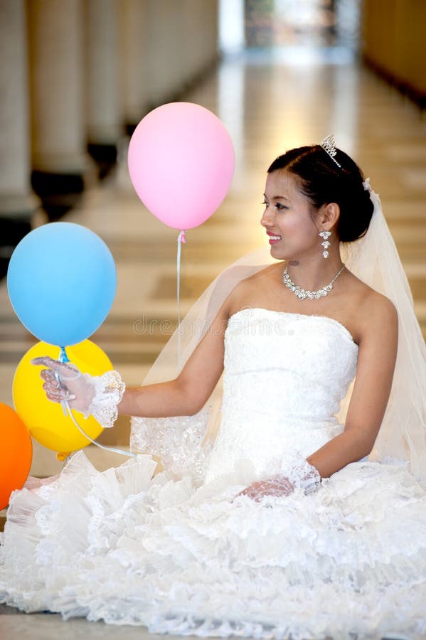 Beautiful Bride Posing in Christian Church . Stock Image - Image of ...