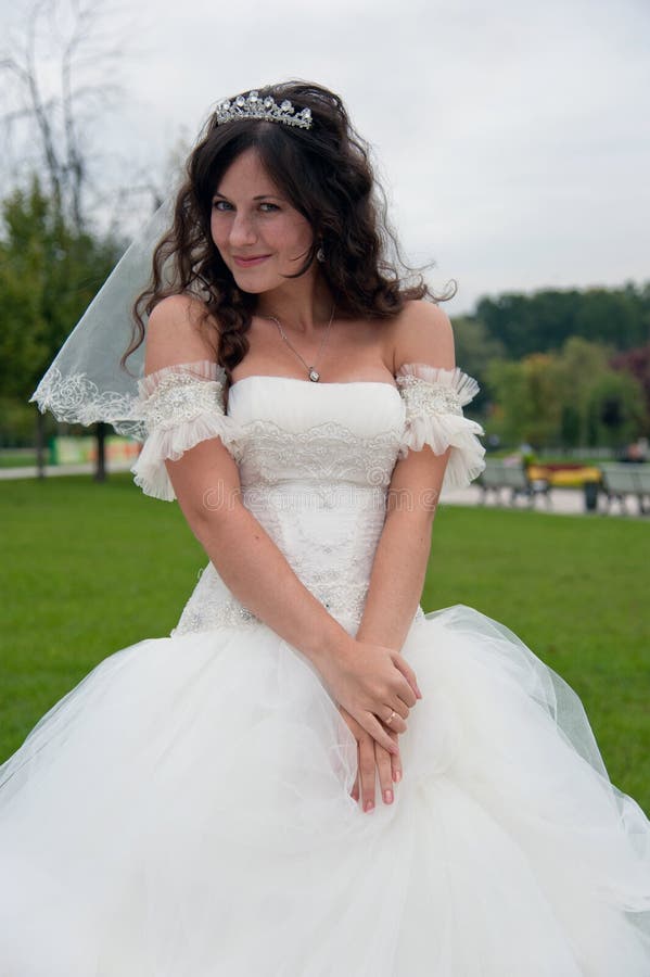 Beautiful Bride Posing in Her Wedding Day Stock Image - Image of ...