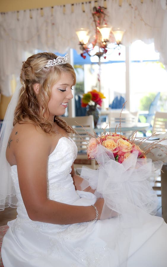 Beautiful bride profile stock image. Image of beautiful - 20554339