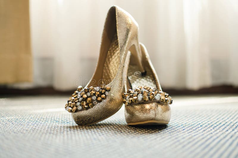 Beautiful Bride shoes stock photo. Image of horizontal - 57862924