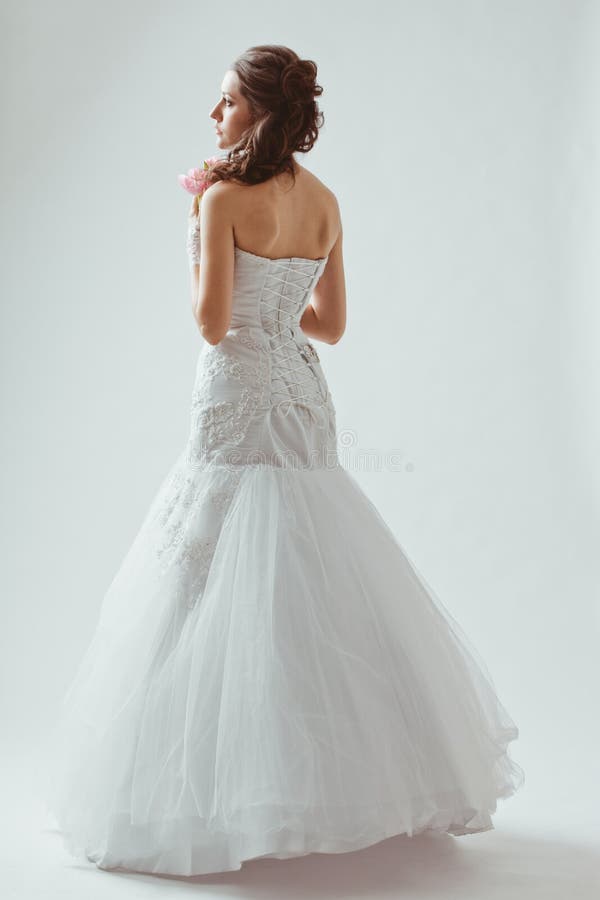 Beautiful Bride Studio Half-length Portrait Stock Image - Image of ...