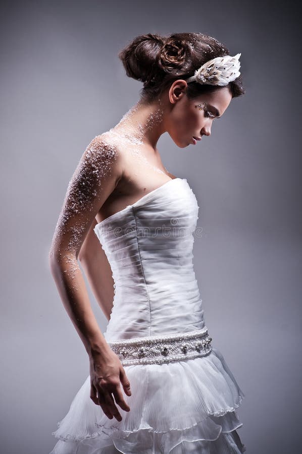 Beautiful Bride Studio Portrait Stock Photo - Image of glamour, posing ...