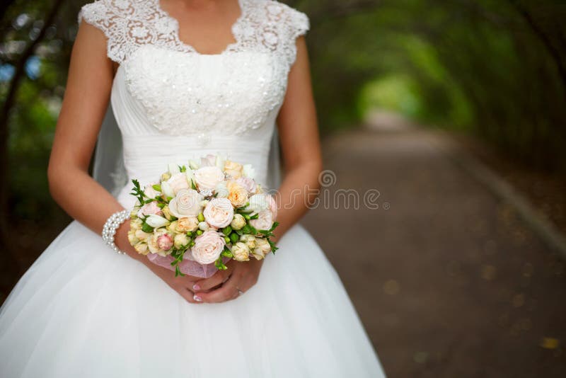Beautiful bride stock photo. Image of bridal, dress, hairstyle - 49184166