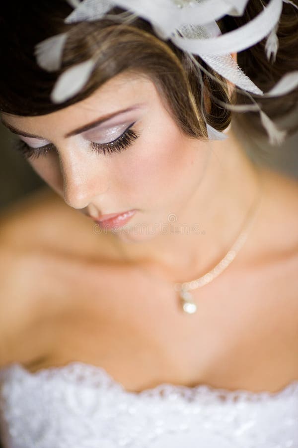 Bride looking down stock photo. Image of eyes, engaged - 2668200