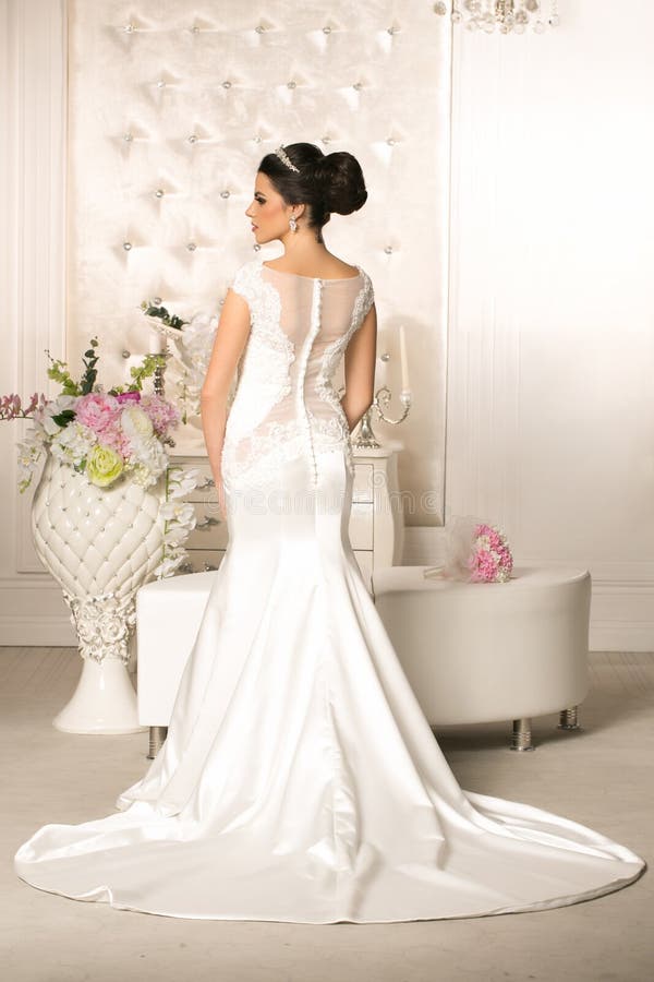Beautiful Bride in Wedding Dress Stock Photo - Image of female, lady ...