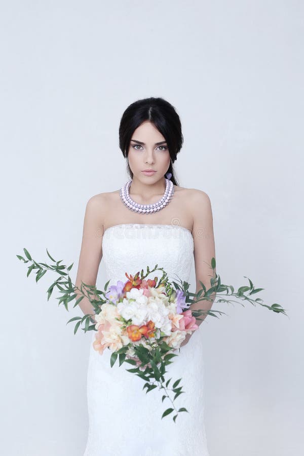 Beautiful bride stock image. Image of bloom, bride, flowers - 73181547