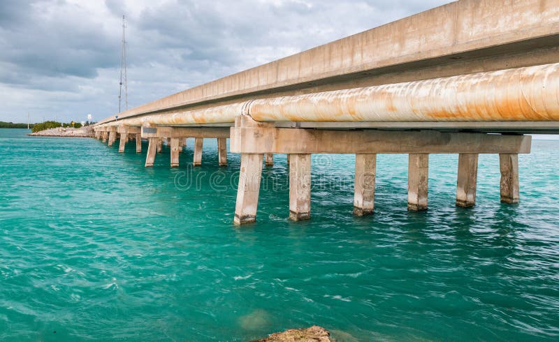 Beautiful Bridge Along the Ocean, Keys Island, FL Stock Photo - Image ...