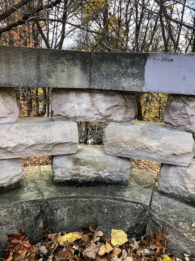 Bridge with Staggered Stones in Park Stock Image - Image of plants ...