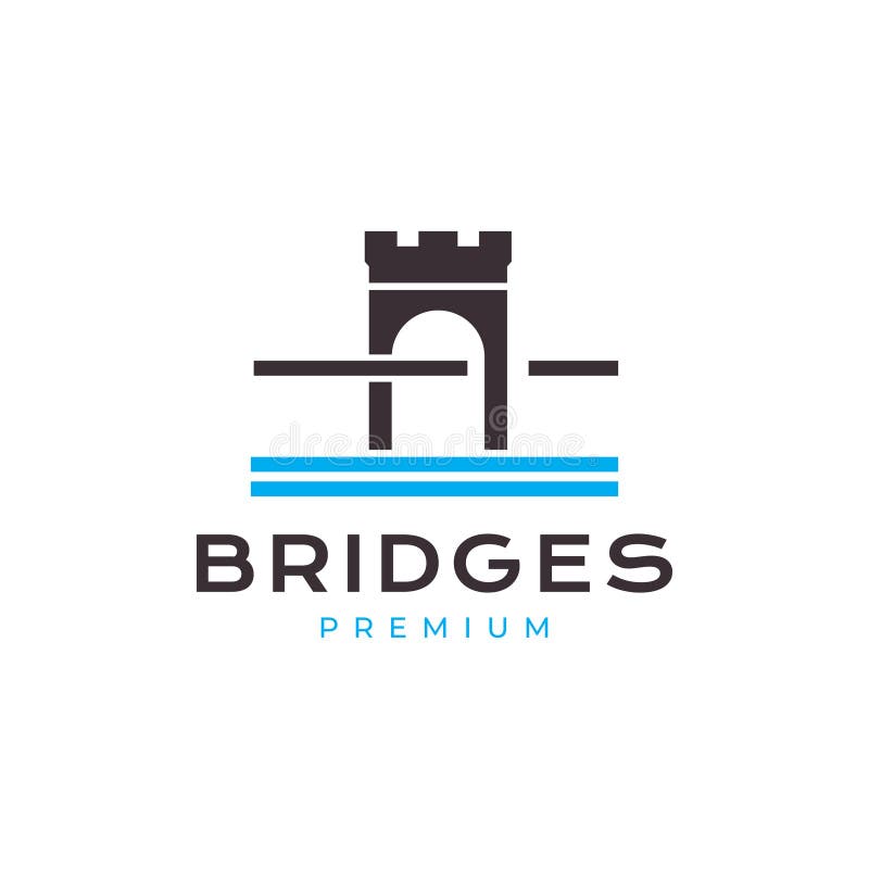 Beautiful Bridge Modern Flat Logo Design Vector Stock Vector ...
