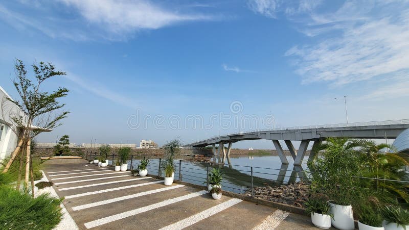 Beautiful Bridge Over the Land Stock Photo - Image of landmark, marina ...