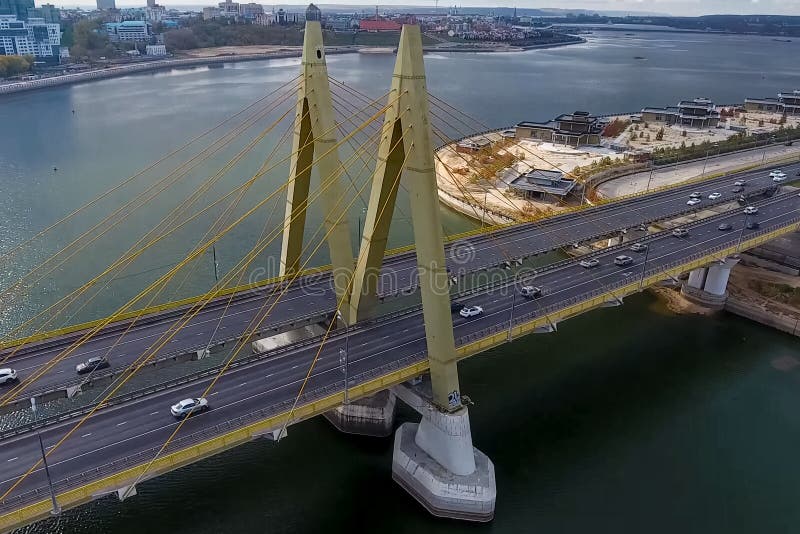 Beautiful Bridge Over the River. Stock Photo - Image of winter ...