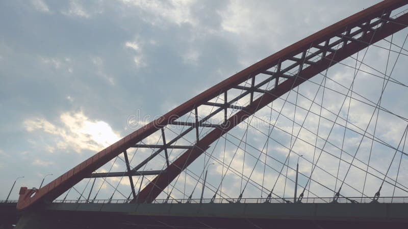 Beautiful Bridge on the Sky and Clouds Backround Stock Image - Image of ...