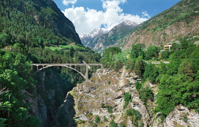 Bridge in Alps Mountains in Austria in Winter Stock Image - Image of ...