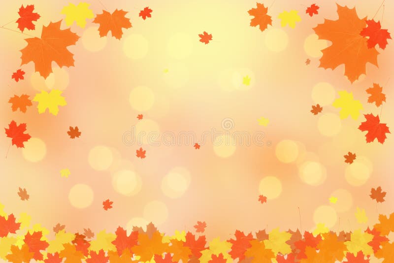 Beautiful Bright Autumn Background with Falling Maple Leaves and Bokeh ...