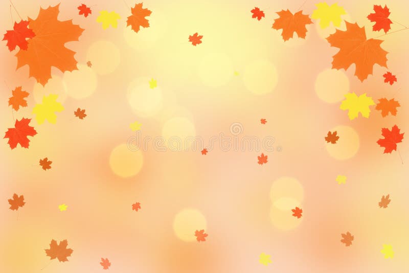 Beautiful Bright Autumn Background with Falling Maple Leaves and Bokeh ...