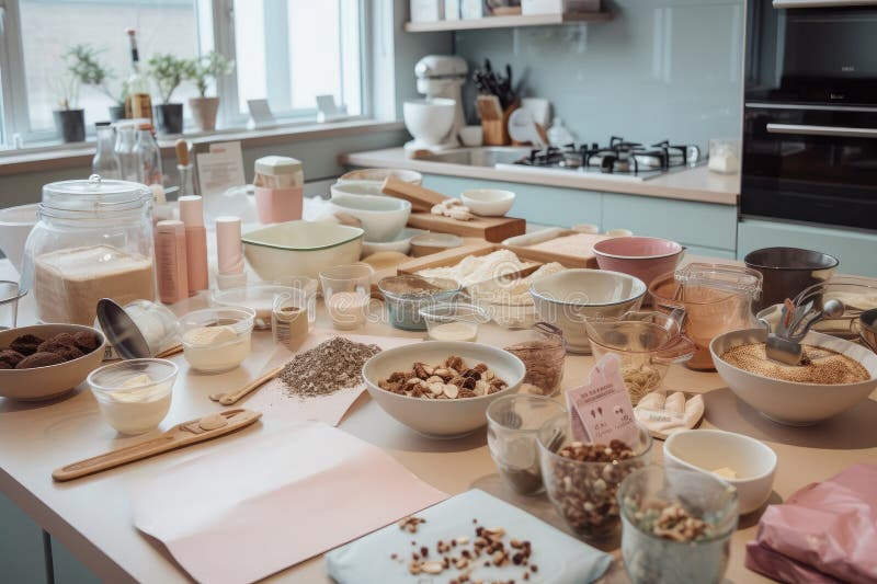 Beautiful and Bright Baking Workshop, with All the Ingredients and ...