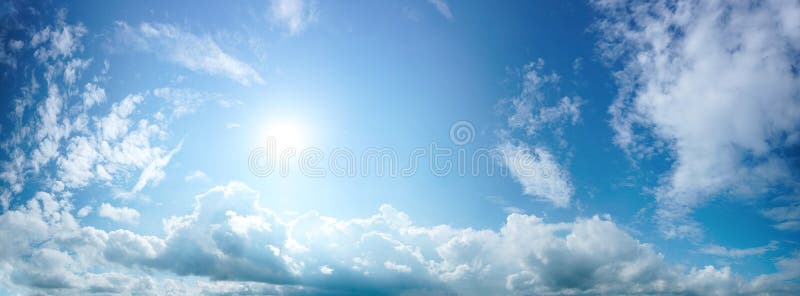 Beautiful Wide Format Background Image of a Blue Sky with Clouds and ...