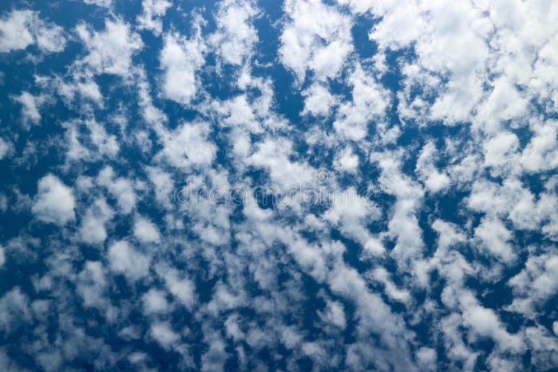 Beautiful Bright Blue Sky with Small Clouds Background Stock Photo ...