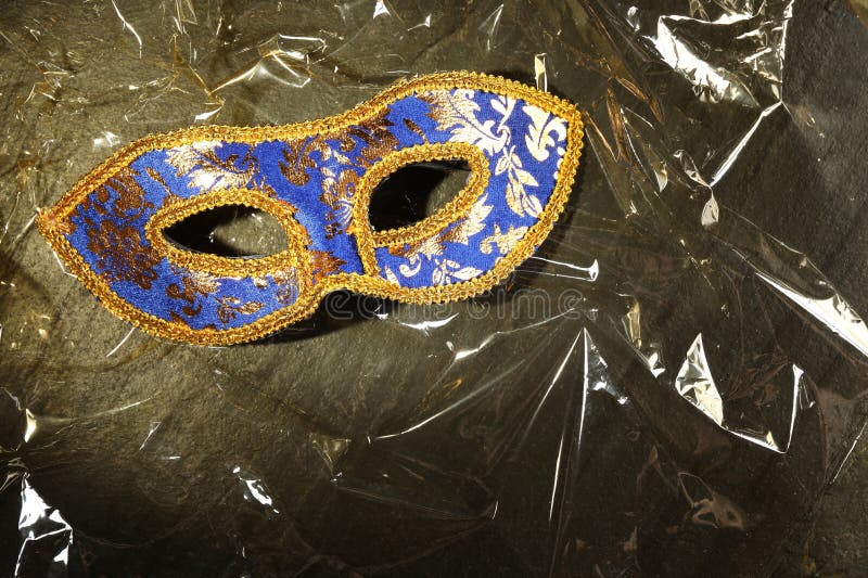 Beautiful Bright Carnival Mask on Textured Table, Top View Stock Image ...