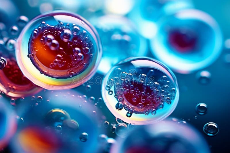 Beautiful and Bright Cell Bodies Under the Microscope. Close-up of ...