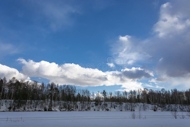 Beautiful Bright Clouds on the Blue March Sky in the Spring Day Stock ...