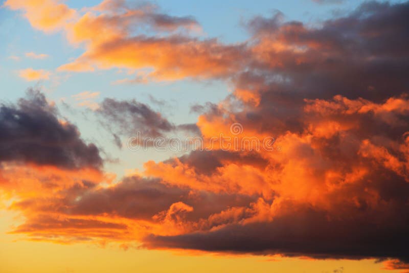 Beautiful Bright Clouds in the Sunset Sky Stock Photo - Image of ...