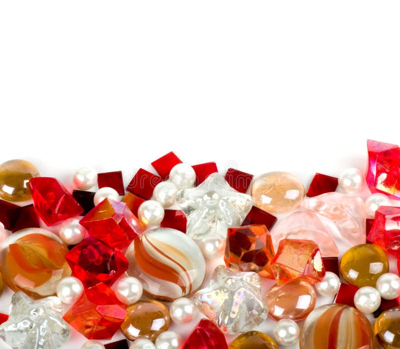 Bright Colorful Stones and Pearl in Heart Stock Image - Image of heart ...