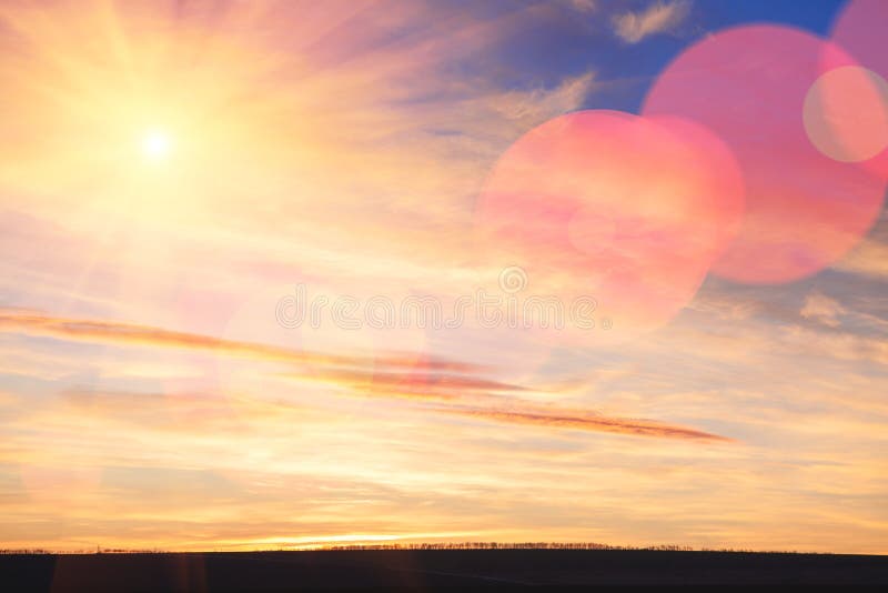Beautiful bright dawn stock image. Image of stratosphere - 68365779