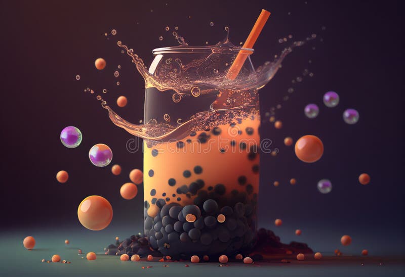 Beautiful and Bright Drink Bubble Tea. AI Generated Stock Illustration ...