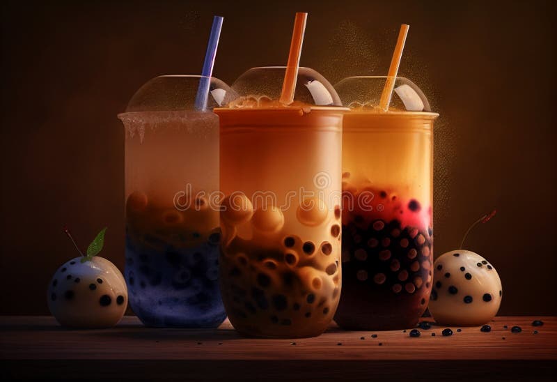 Beautiful and Bright Drink Bubble Tea. AI Generated Stock Illustration ...