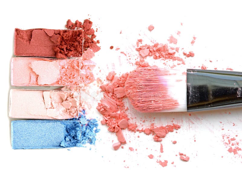 Beautiful Bright Eye Shadows and Blush. Stock Photo - Image of closeup ...