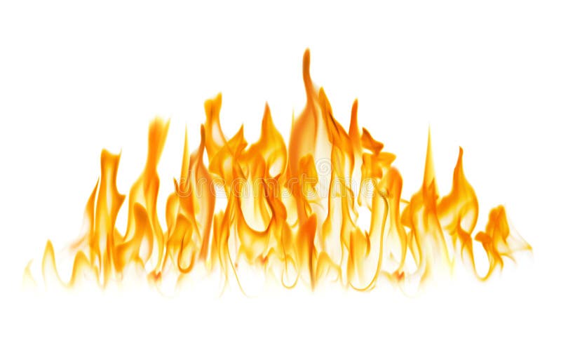 Beautiful Bright Fire Flames on White Background Stock Illustration ...