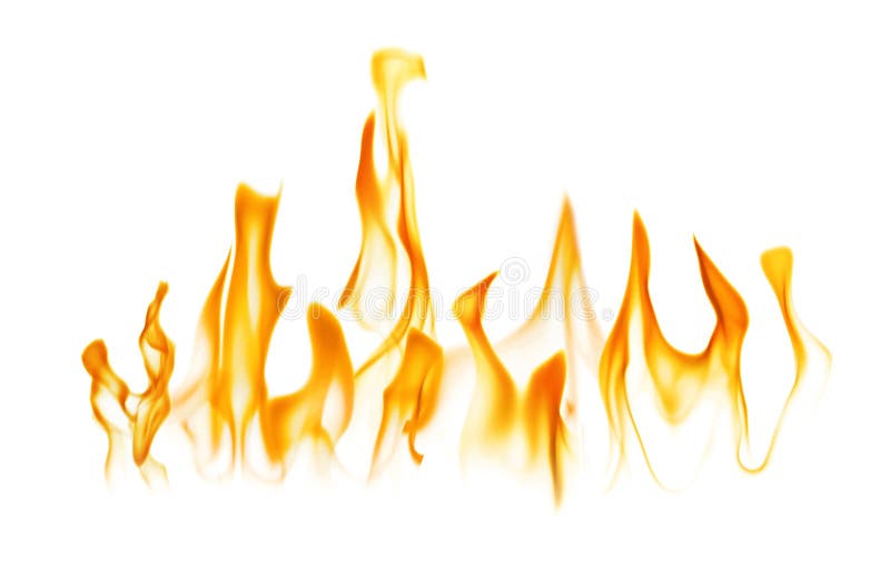 Beautiful Bright Fire Flames on White Background Stock Illustration ...