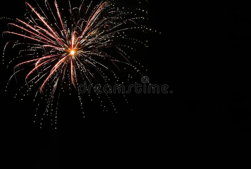 Beautiful Bright Firework Lighting Up Night Sky Stock Image - Image of ...